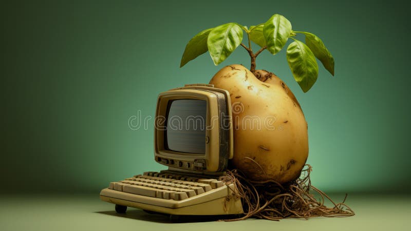 Funny Slow Old Obsolete Desktop PC in a Case that Look Like Potato ...