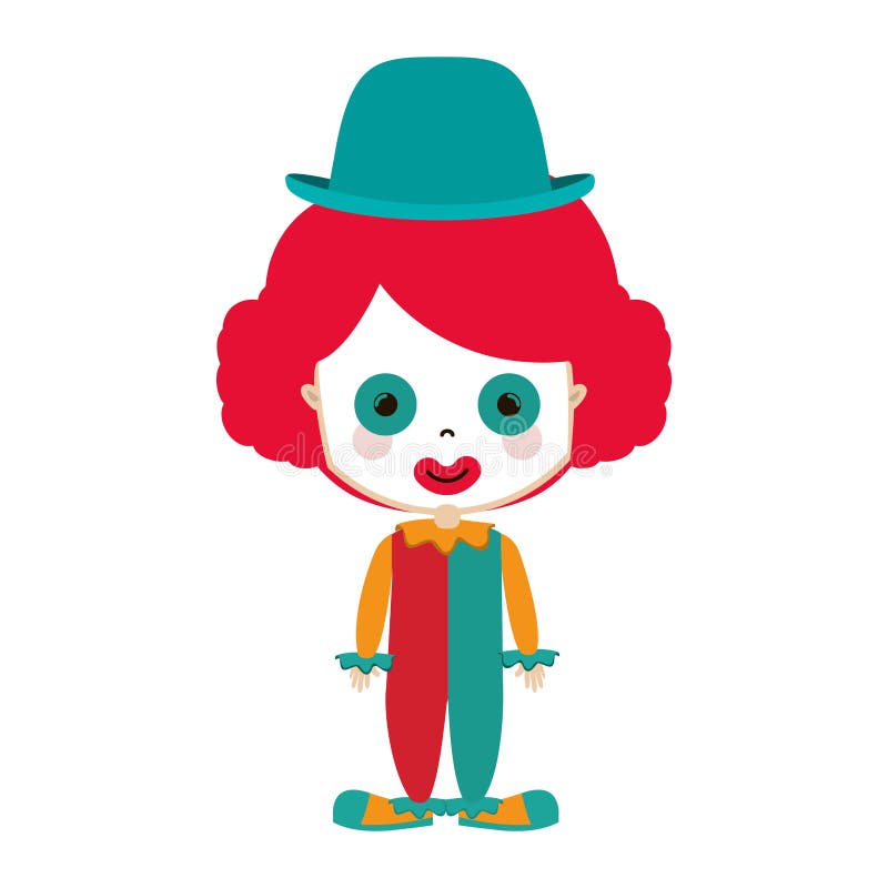 Funny small clown with hat stock illustration. Illustration of ...