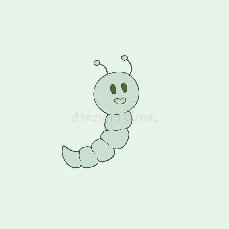Funny small worm stock vector. Illustration of character - 223203699