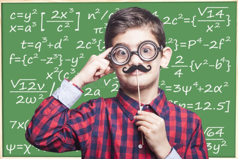 Funny math genius kid stock photo. Image of genius, child - 107943762