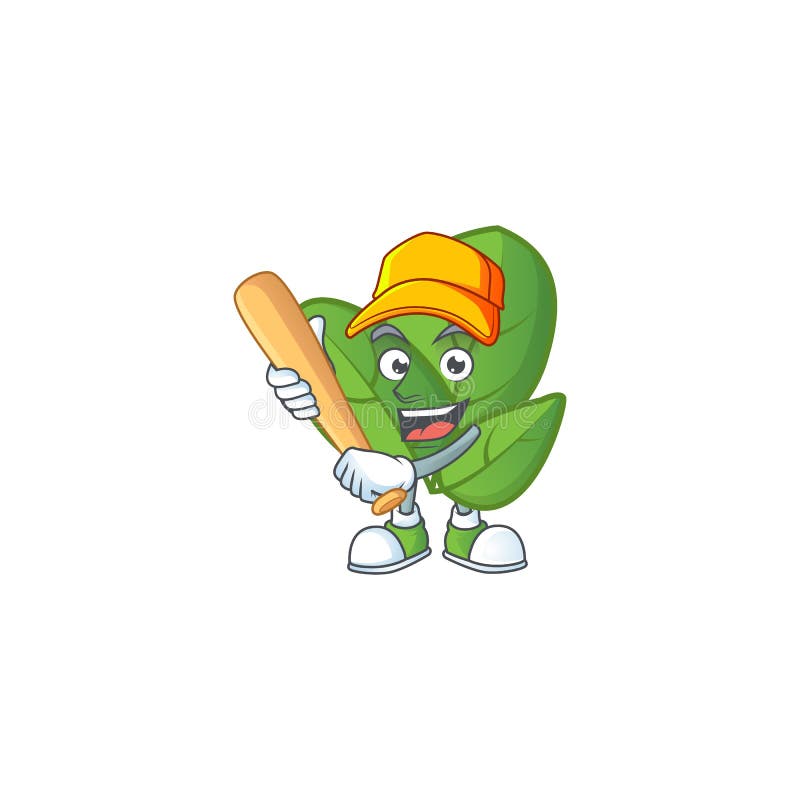 Funny Smiling Basil Cartoon Mascot with Baseball Stock Vector ...