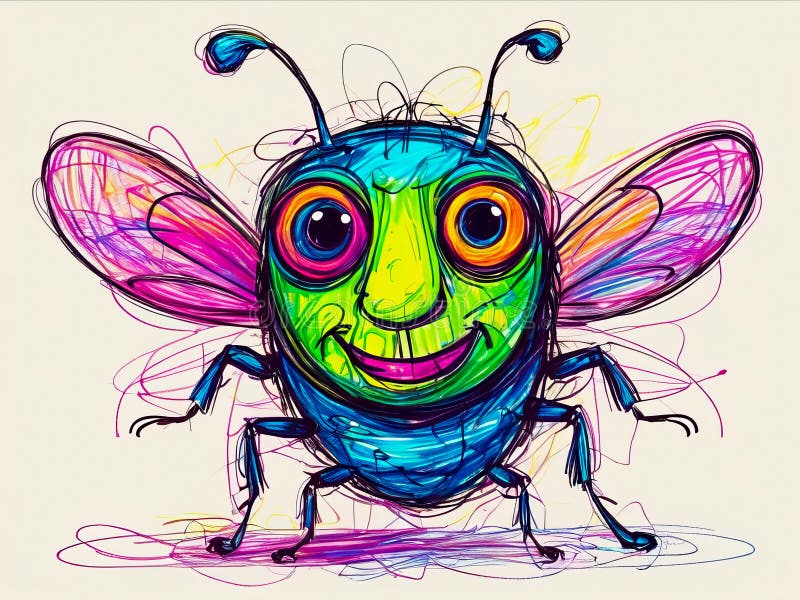 Funny Smiling Bug with Face Stock Photo - Image of cute, chaotic: 344605526