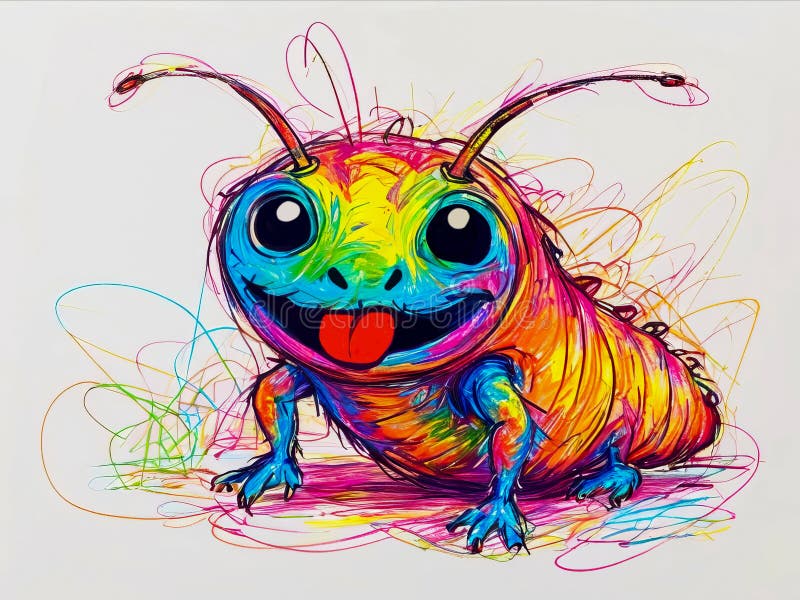 Funny Smiling Canker Worm with Face Stock Photo - Image of cartoon ...