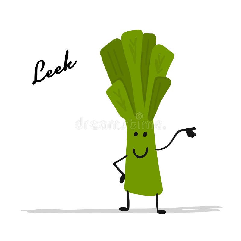 Funny Smiling Leek, Character for Your Design Stock Vector ...