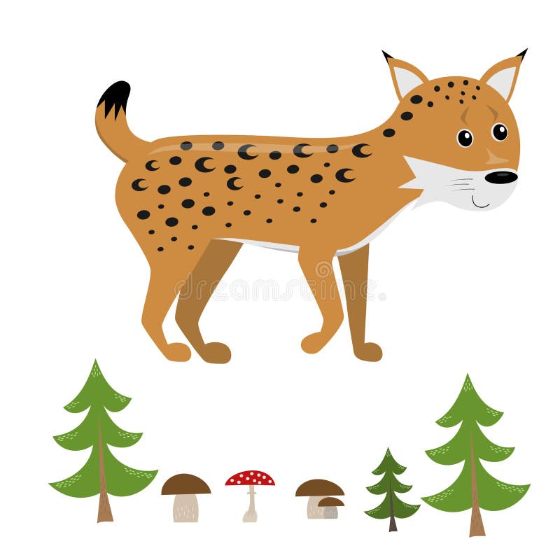 Cartoon Lynx Smiling stock vector. Illustration of animal - 47475787