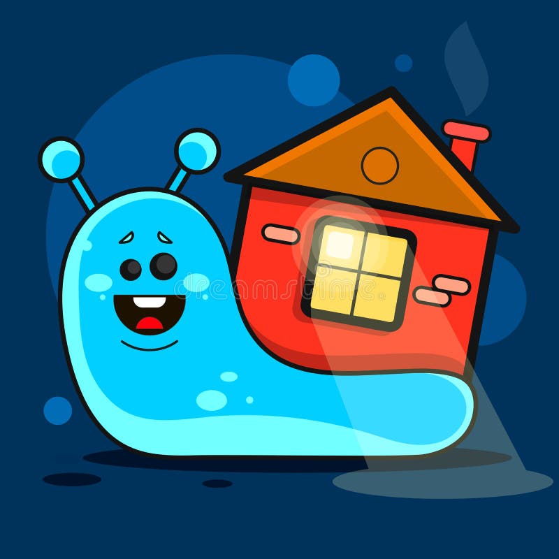 Funny Snail Children Drawing for Your Web Design Illustration Stock ...