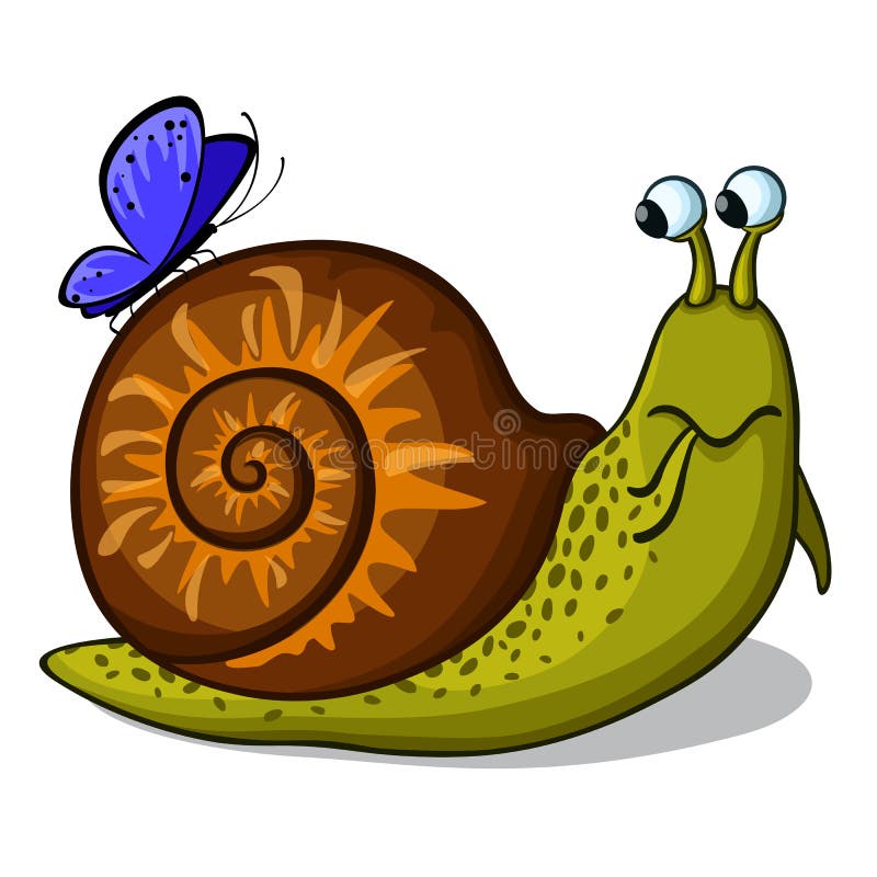 Funny Sleepy Snail Going To Work Stock Illustrations – 2 Funny Sleepy ...