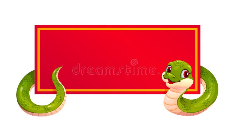 Funny Snake Character with Rectangle Red Banner Stock Vector ...
