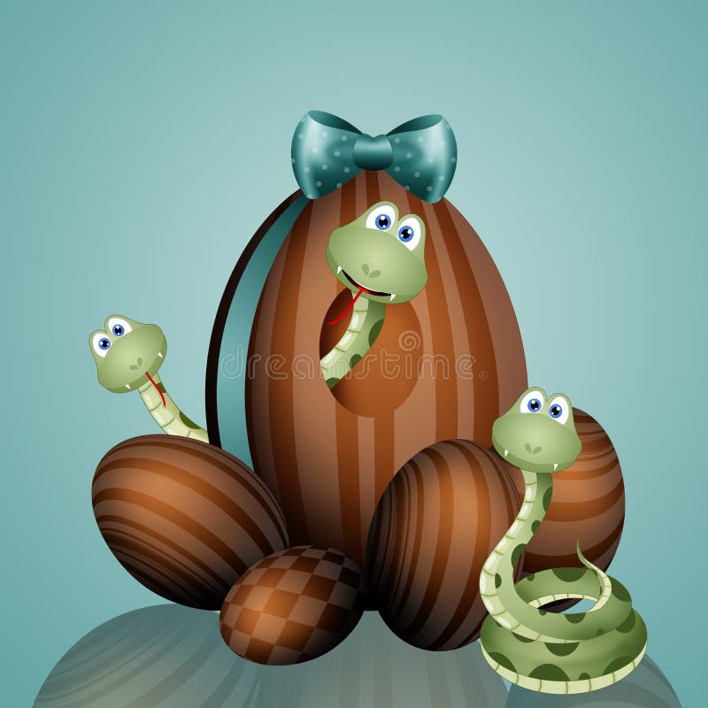 Funny Snake with Chocolate Easter Eggs Stock Illustration ...