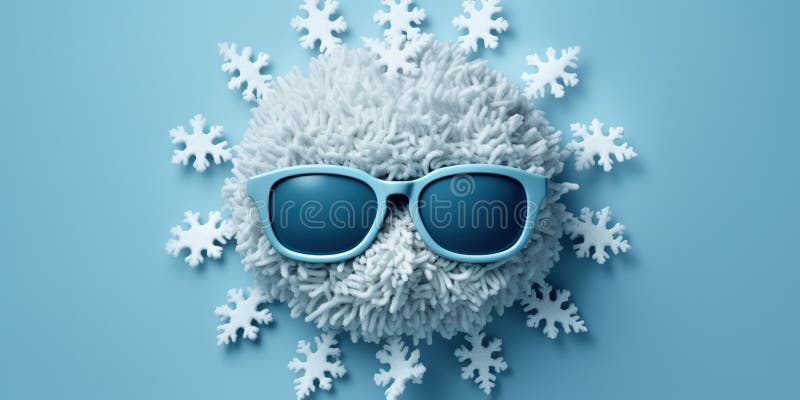 Funny Snowflake in Sunglasses, Concept of Comic, Created with ...