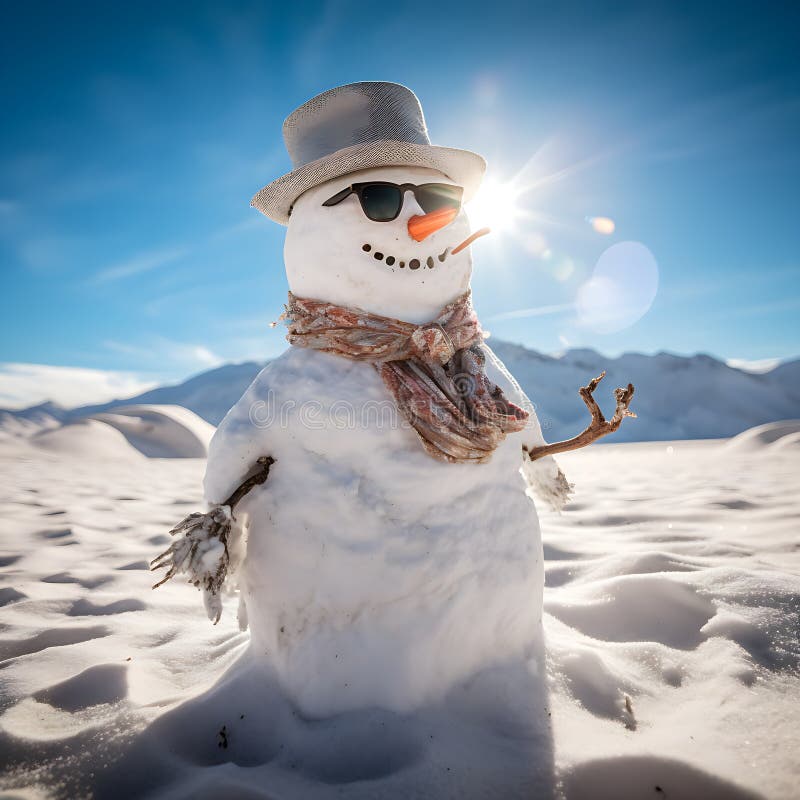 A Funny Snowman on the Beach Generated by Artificial Intelligence Stock ...