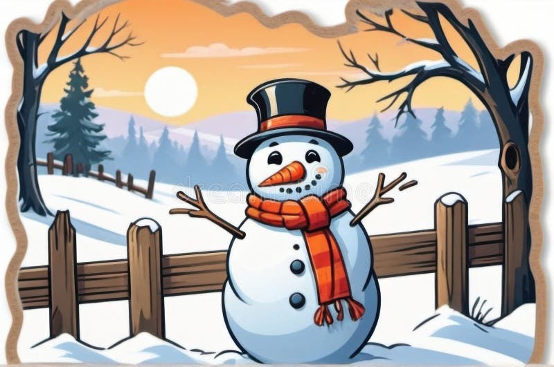 A Funny Snowman Cartoon at 13-12-2024 Stock Illustration - Illustration ...