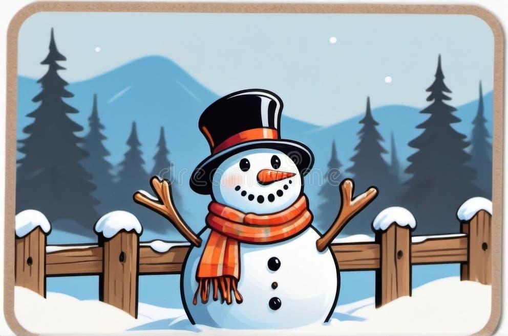 A Funny Snowman Cartoon at 13-12-2024 Stock Illustration - Illustration ...