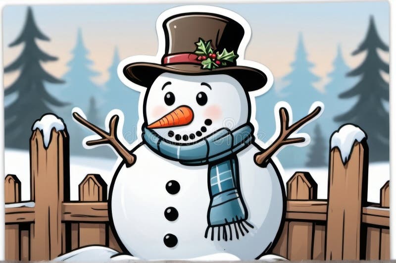 A Funny Snowman Cartoon at 13-12-2024 Stock Illustration - Illustration ...