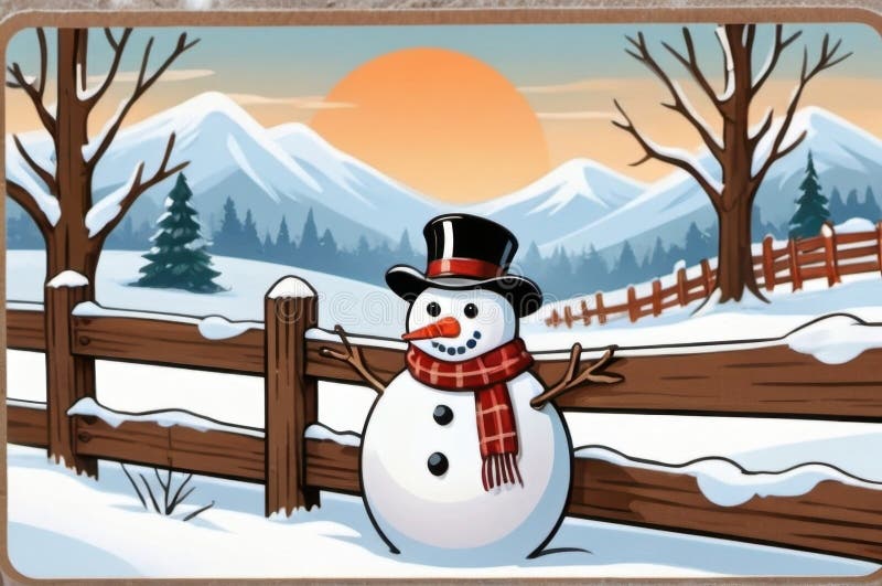 A Funny Snowman Cartoon at 13-12-2024 Stock Illustration - Illustration ...