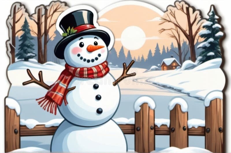 A Funny Snowman Cartoon at 13-12-2024 Stock Illustration - Illustration ...