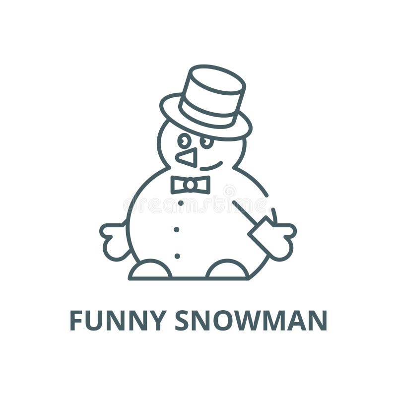 Funny Snowman Vector Line Icon, Linear Concept, Outline Sign, Symbol ...