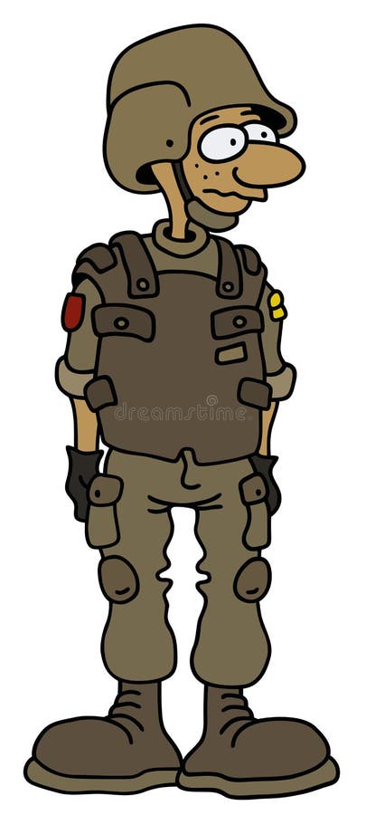 Funny Fat Soldier, Surrender, Isolated Stock Photo - Illustration of ...