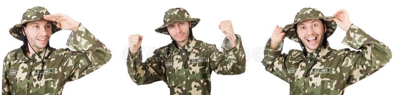 The Funny Soldier Isolated on White Stock Image - Image of commando ...