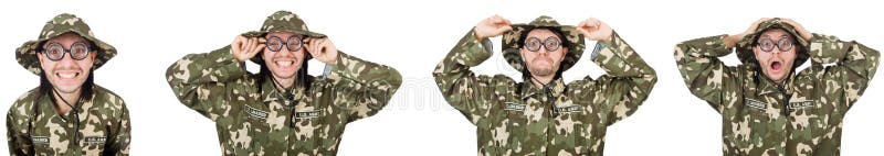 The Funny Soldier Isolated on White Stock Photo - Image of armor ...