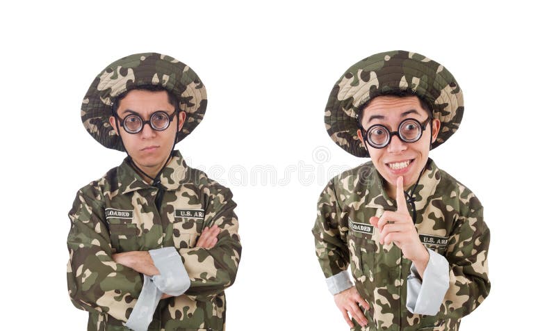 Funny Soldier Isolated on the White Stock Photo - Image of battle ...