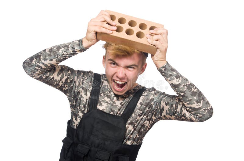 Funny soldier isolated stock image. Image of commando - 46293617