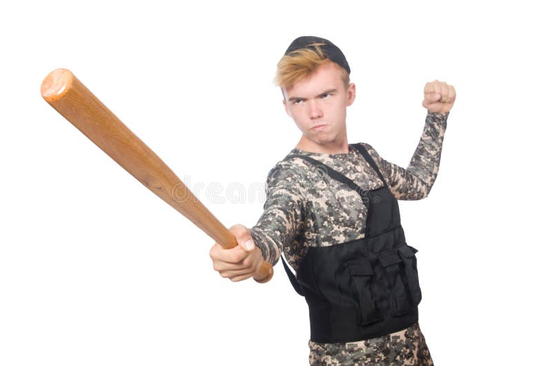 Funny soldier isolated stock image. Image of commando - 47563597