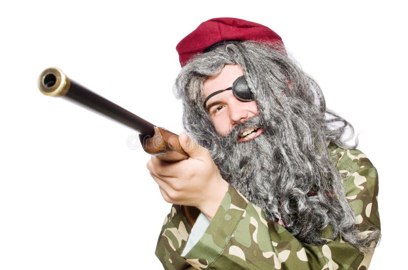 Funny soldier isolated stock photo. Image of dumb, comic - 48196234