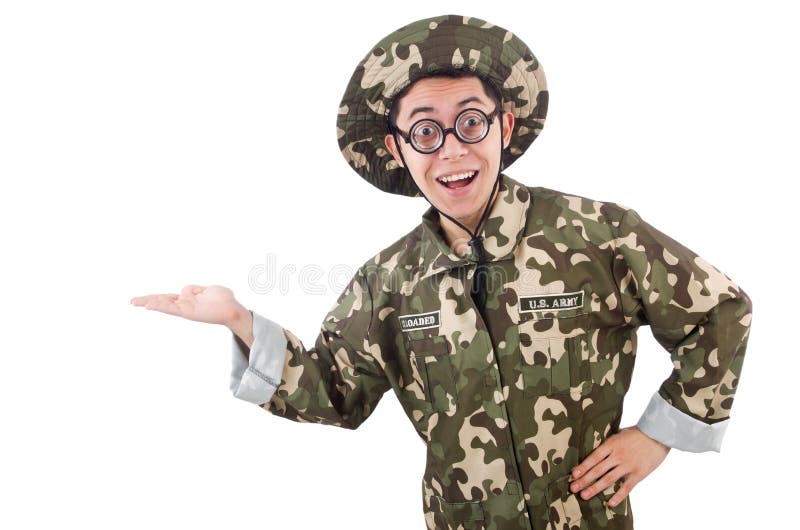 Funny soldier in military stock image. Image of comic - 45051997