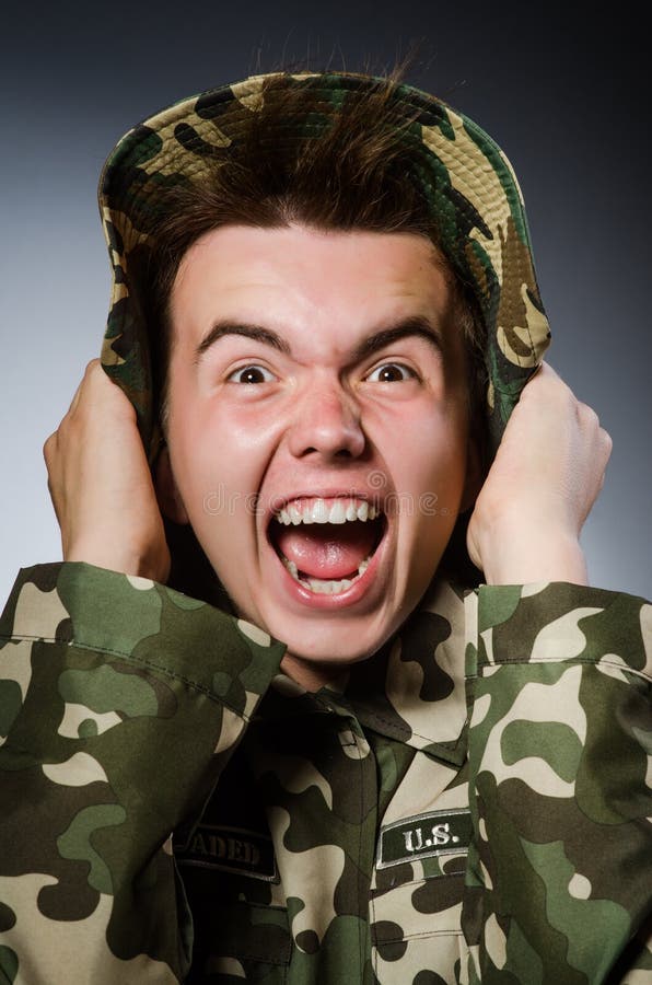 Funny soldier in military stock photo. Image of male - 45504366