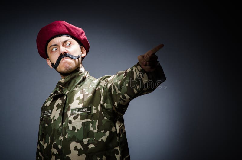 Funny soldier in military stock image. Image of camouflage - 45511645