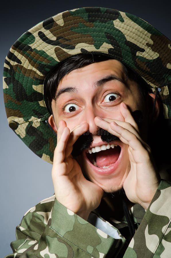 Funny soldier in military stock photo. Image of clothing - 45512050