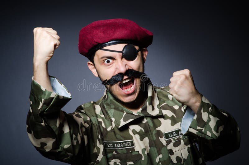 Funny soldier in military stock photo. Image of humor - 45979758