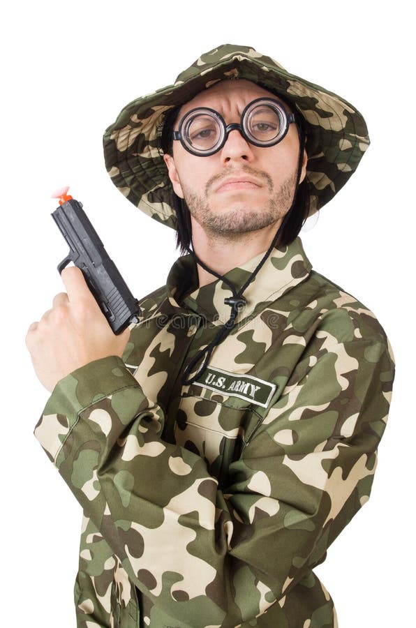 Funny soldier stock photo. Image of handgun, humorous - 48187984