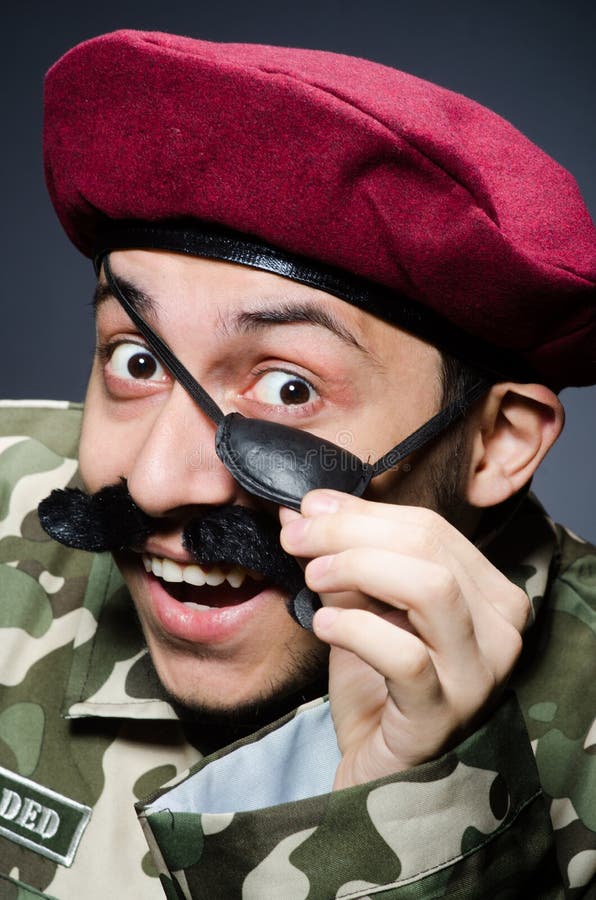Funny soldier in military stock image. Image of frustrated - 48196879
