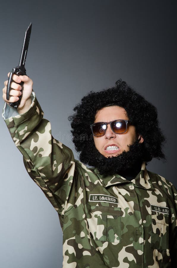 Funny soldier in military stock photo. Image of camouflage - 48200914