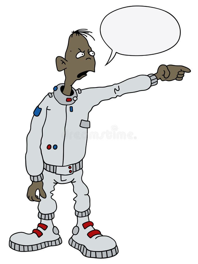 Funny Spaceman Fly with Moon Like a Balloon Stock Vector - Illustration ...