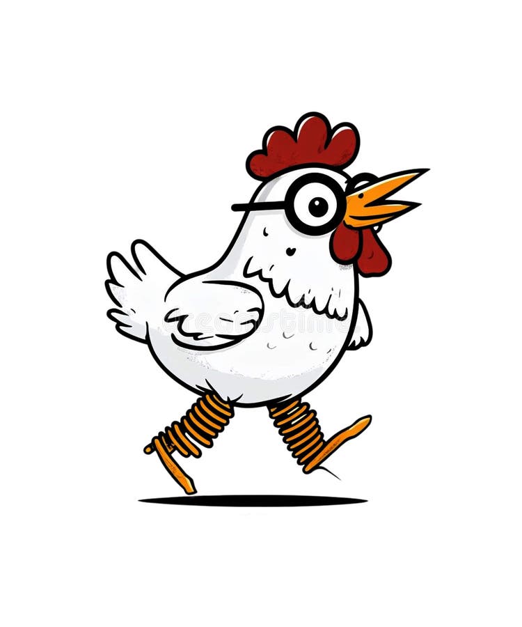 Funny Spring Chicken Walking Sublimation Stock Illustration ...