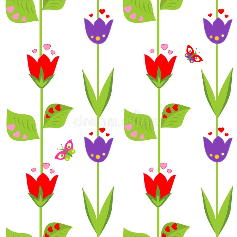 Spring Wallpaper with Colorful Abstract Funny Flowers Stock Vector ...