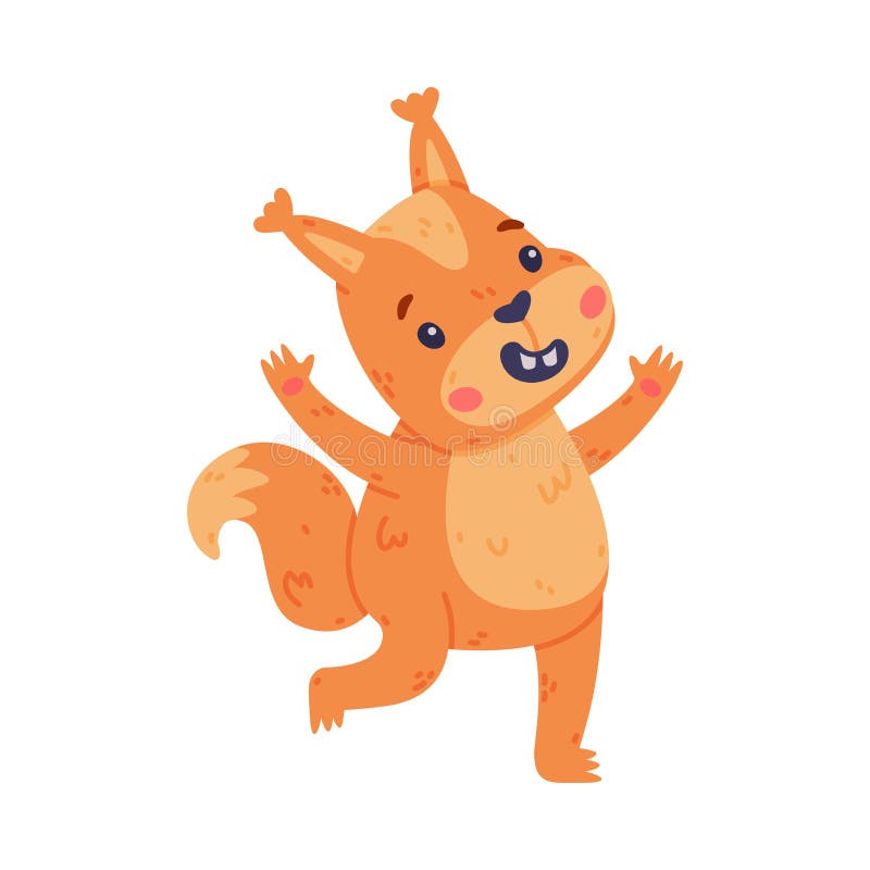 Funny Squirrel Character with Bushy Tail Cheering Vector Illustration ...