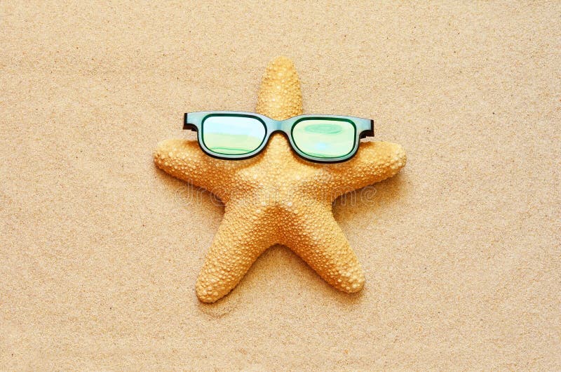 Funny Starfish on the Summer Beach with Sand Stock Photo - Image of ...