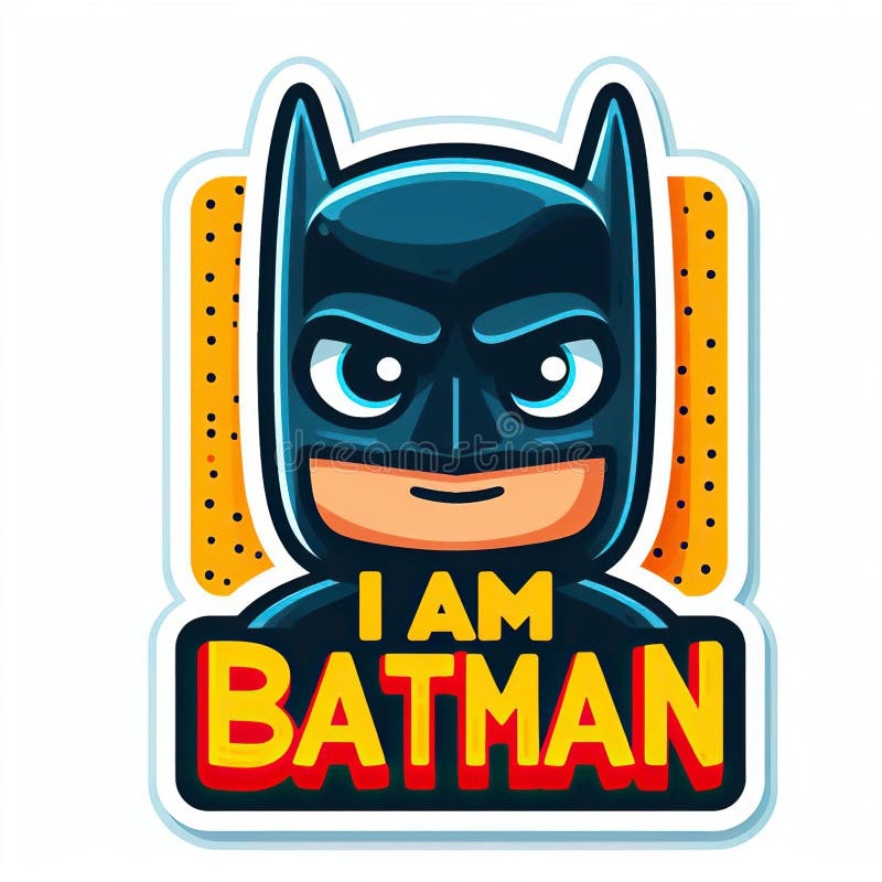 Funny Sticker of Batman Isolated on White Background Stock Photo ...