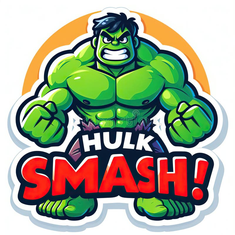 Funny Sticker of Hulk Isolated on White Background Editorial Photo ...