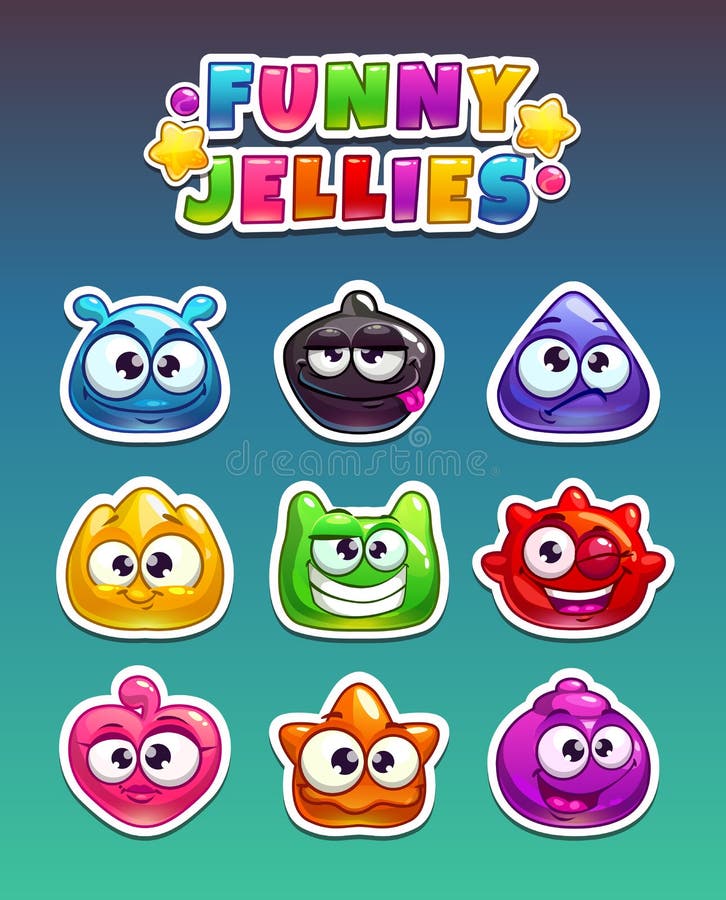 Funny cartoon stickers stock vector. Illustration of funny - 102070898