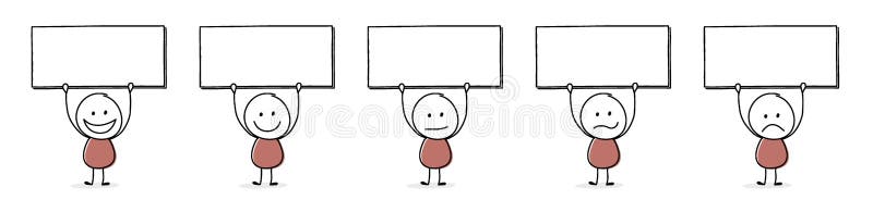 Funny Stickman with Empty Plate. Icon Set Stock Vector - Illustration ...