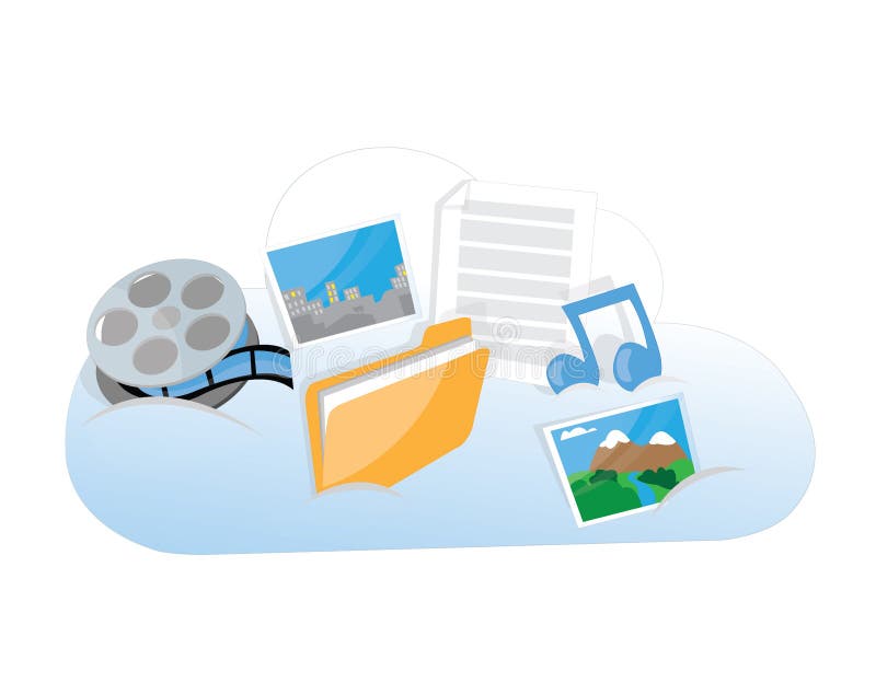 Funny storage cloud stock illustration. Illustration of computer - 80721707