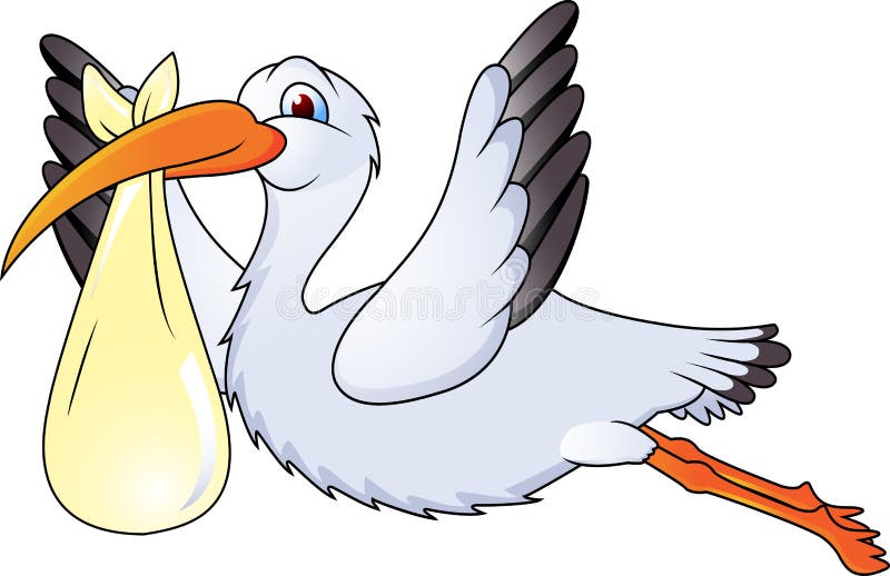 Funny stork fly stock vector. Illustration of pastel - 23782329