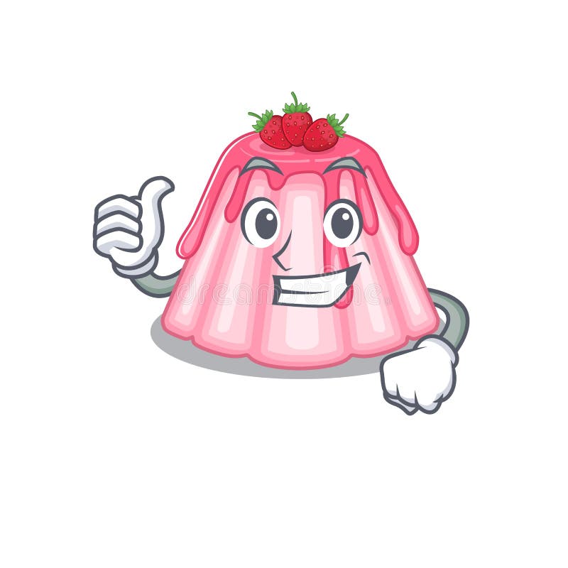 Funny Strawberry Jelly Making Thumbs Up Gesture Stock Vector ...