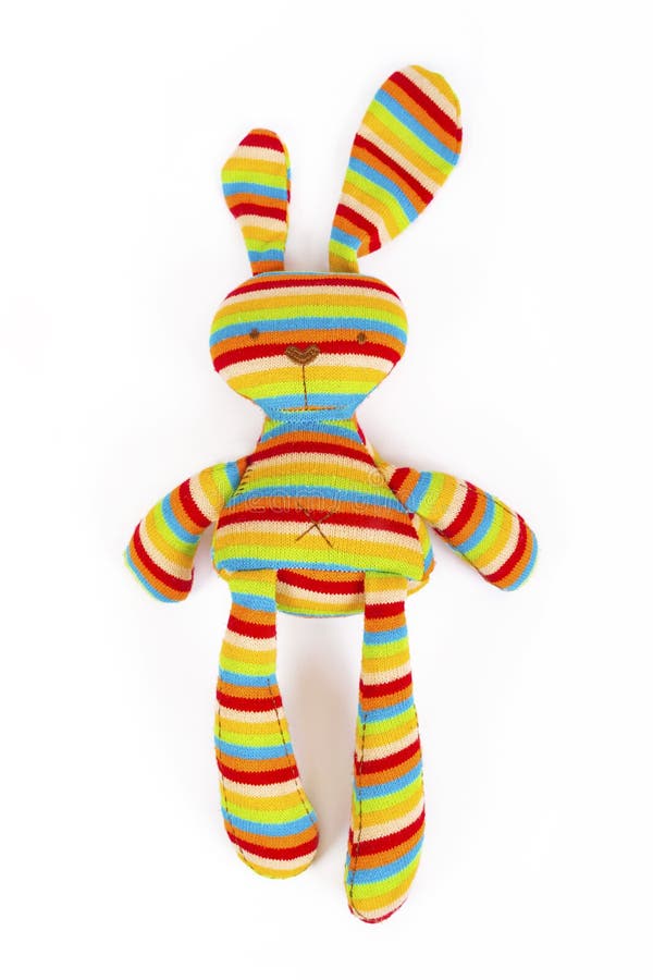 Funny striped rabbit. stock photo. Image of happy, rabbit - 93096982