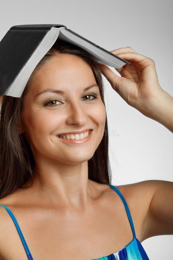 Funny student girl stock photo. Image of education, book - 14855438